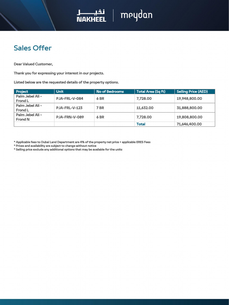 Palm Jebel Ali - 6 & 7 Bed Villas | PDF