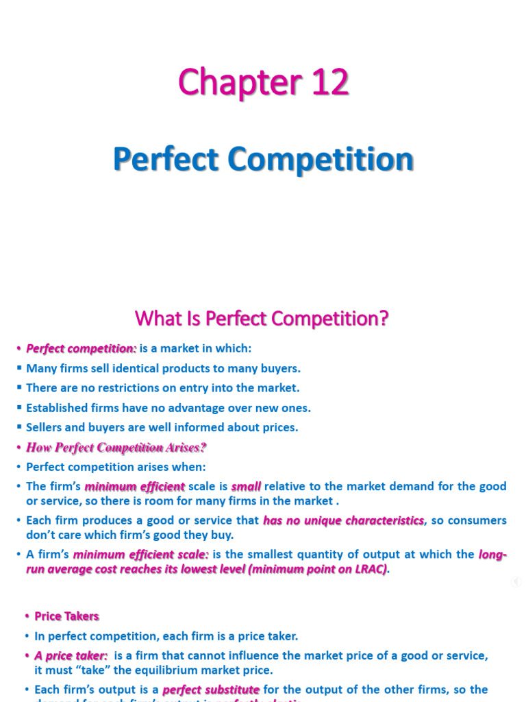 Micoreconomics Chapter 12 - Perfect Competition | PDF | Demand | Perfect Competition