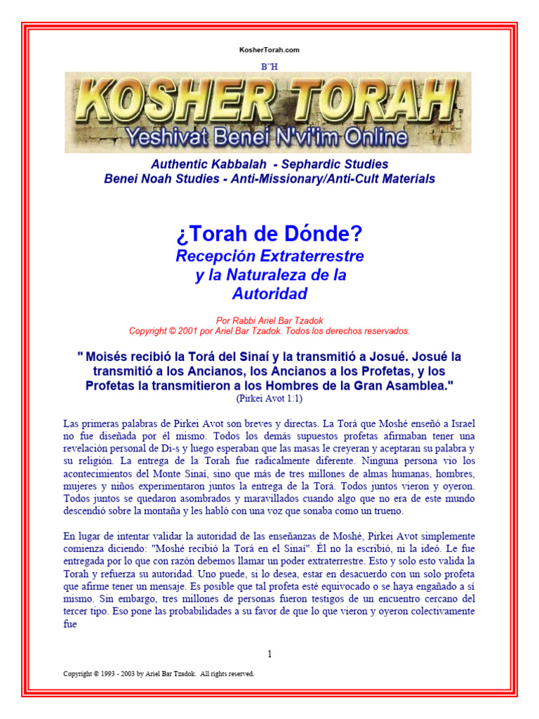 ¿Torah de Dónde | Descargar gratis PDF | Tora | Biblia