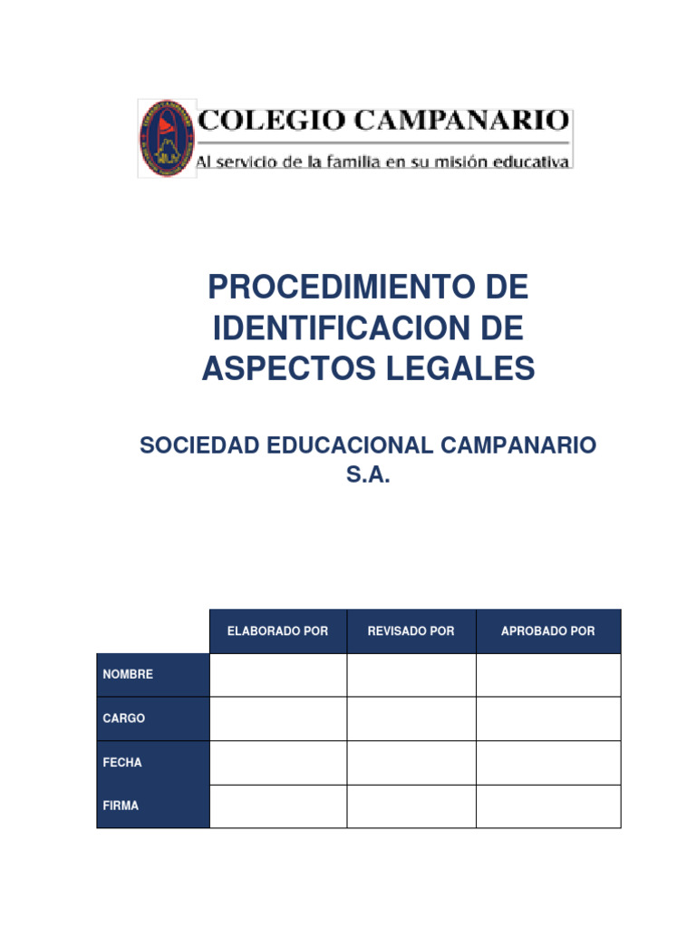Procedimiento Identificacion de Aspectos Legales | PDF | Justicia | Crimen y violencia