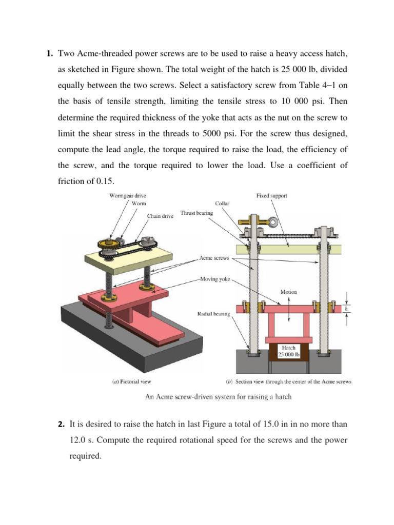 Power Screw Design and Calculations | PDF