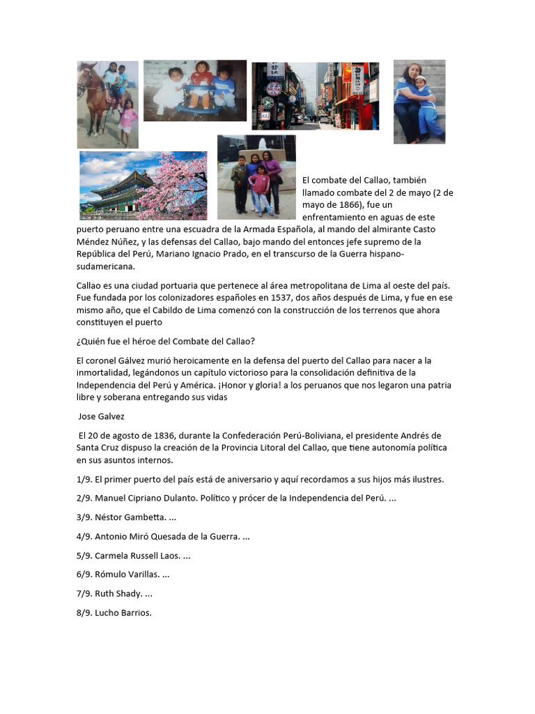 Combate del Callao: Héroes y Historia | PDF | Viajes y turismo | Historia