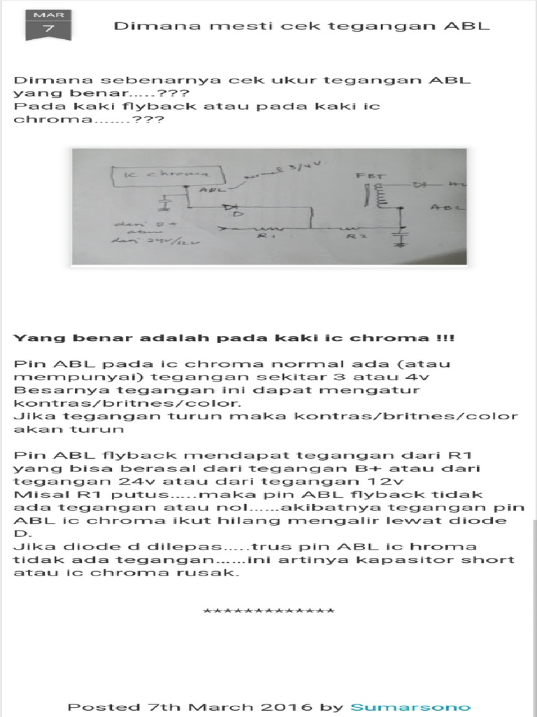Cek Tegangan ABL Pada TV | PDF