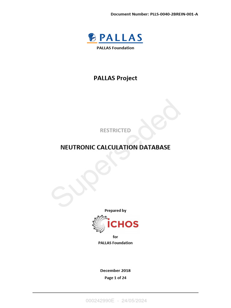 Neutronic Calculation Database (Plls-0040-2brein-001-A) | PDF | Nuclear ...