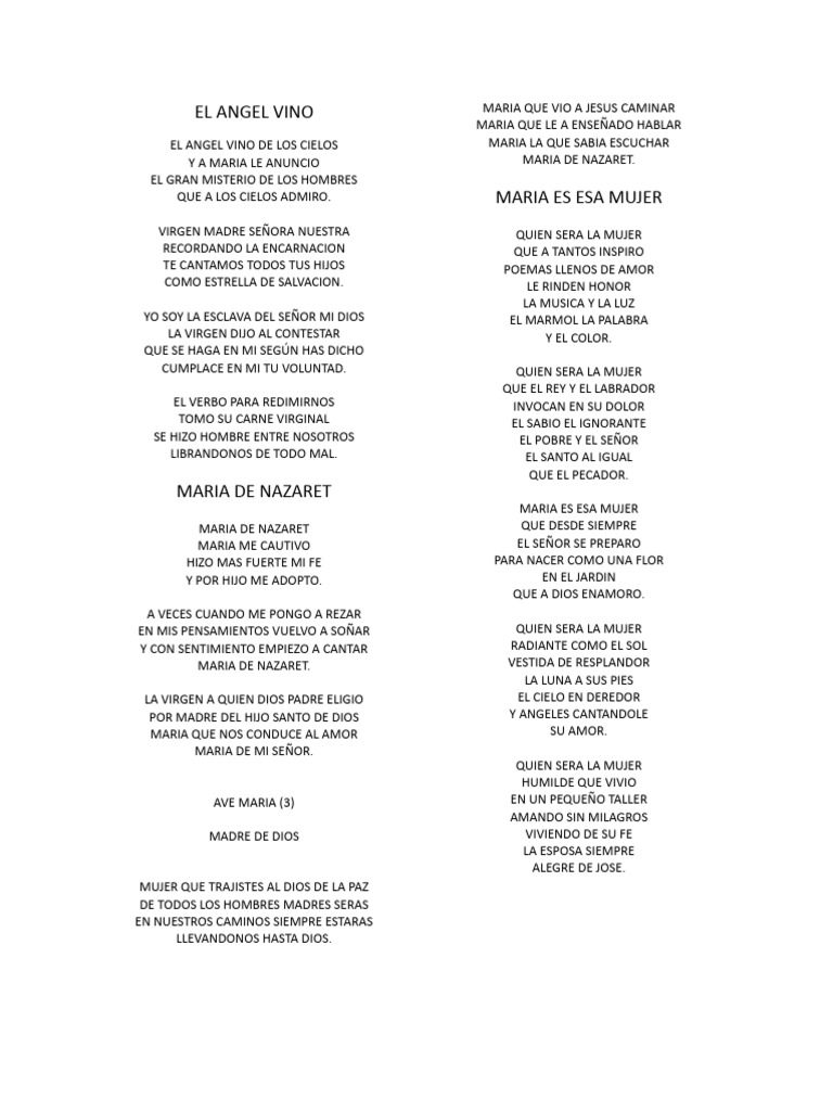 Cantos de La Virgen | PDF | María, madre de Jesús | Oración