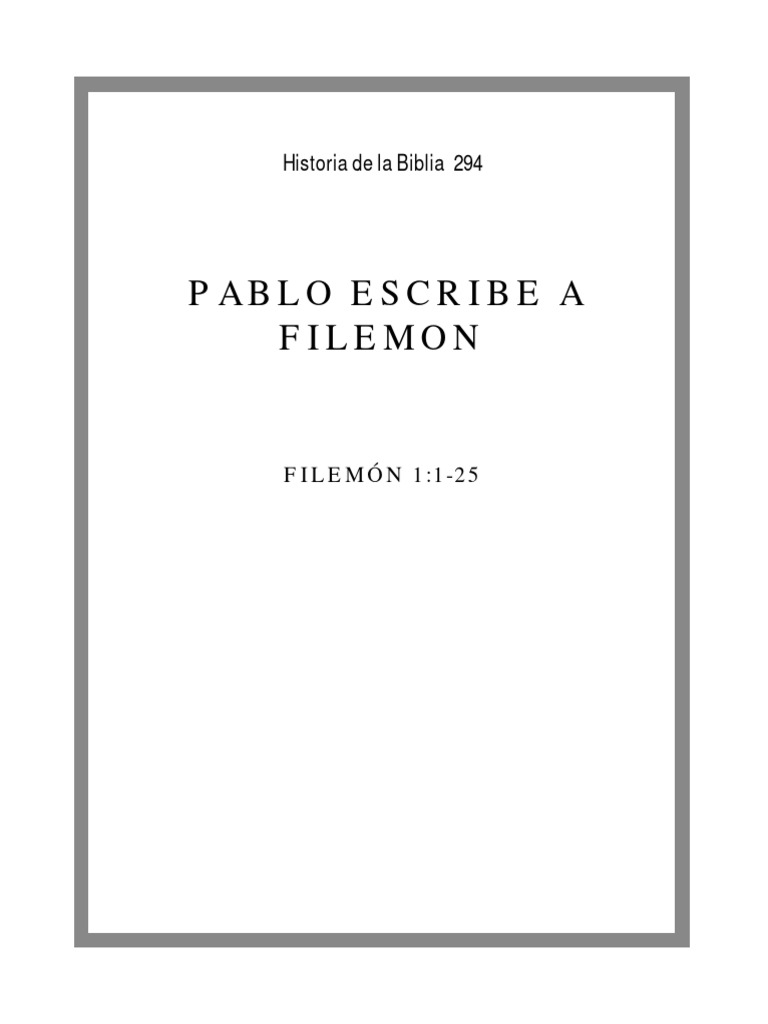 Pablo Escribe a Filemon | PDF | Epístola a Filemón | Libros del Nuevo ...