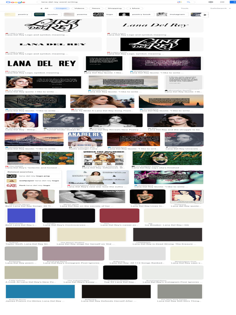 Lana Del Rey Word Writing - Google Search | PDF