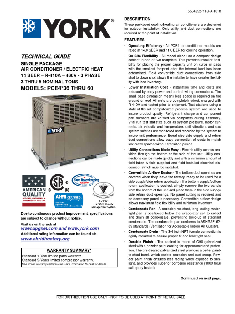 Guia Tcnica PCE4 Series 460v-3fases | PDF | Air Conditioning | Duct (Flow)
