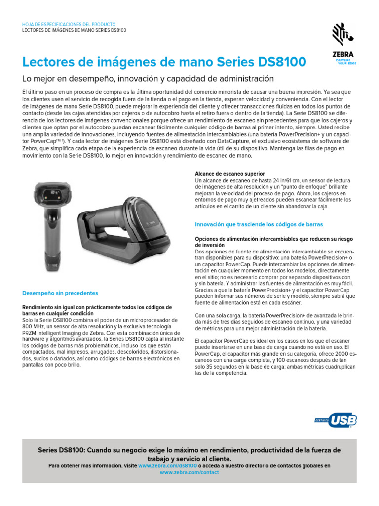 Ds 8100 | PDF | Escáner de imagen | Código de barras