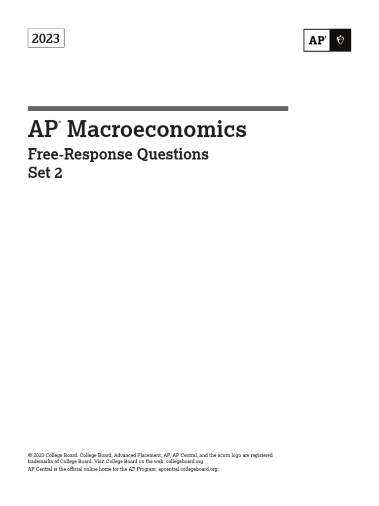 Ap23 FRQ Macroeconomics Set 2 | PDF | Long Run And Short Run | Phillips ...