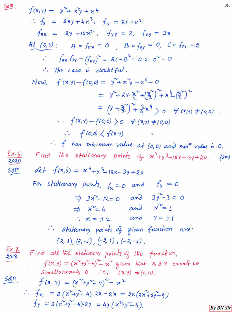 2.Unit-II, Extrema of Function of Two Variables P 9 To 12 | PDF