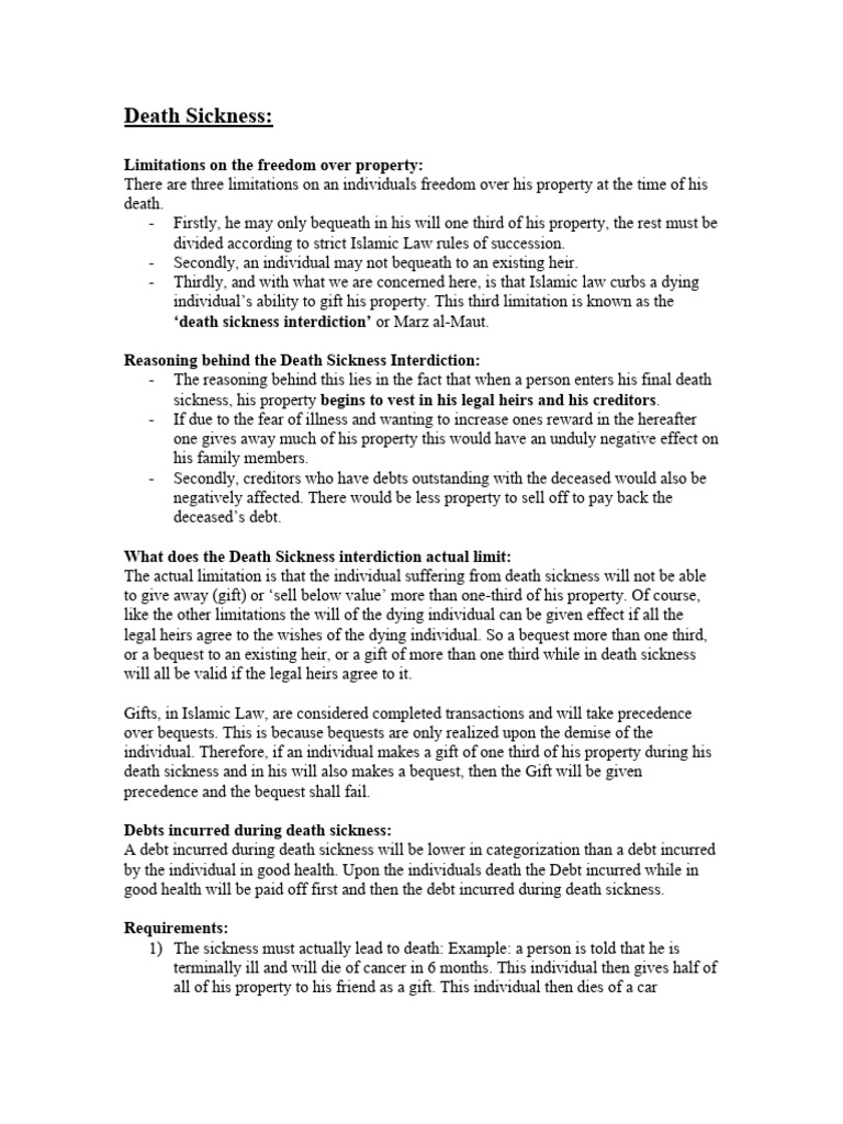 Death Sickness Pdf Inheritance Taxes
