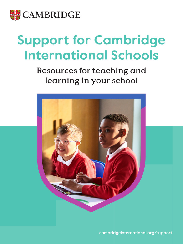Cambridge School Support Brochure | PDF | Teachers | Learning