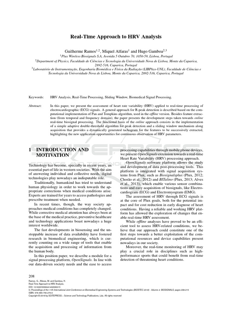 Real-Time Approach To HRV Analysis | PDF