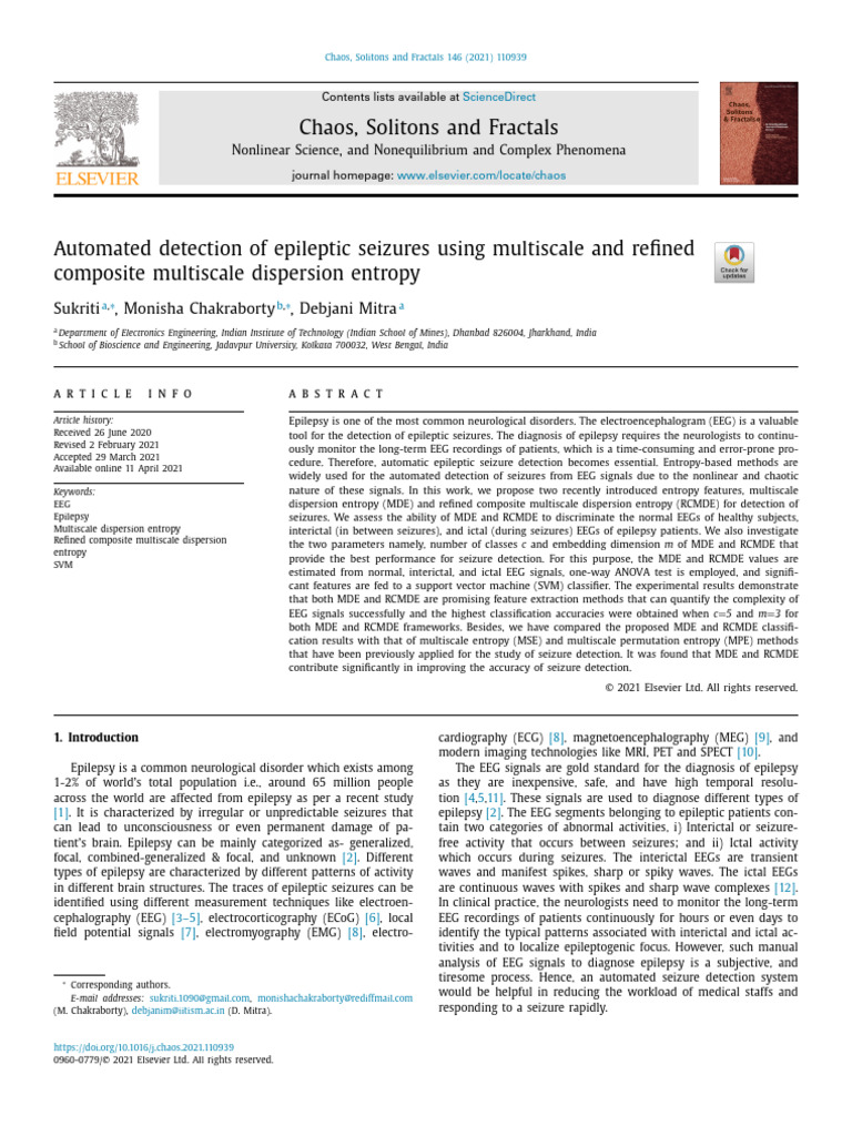 Automated Detection Of Epileptic Seizures Using Multiscale And Refined