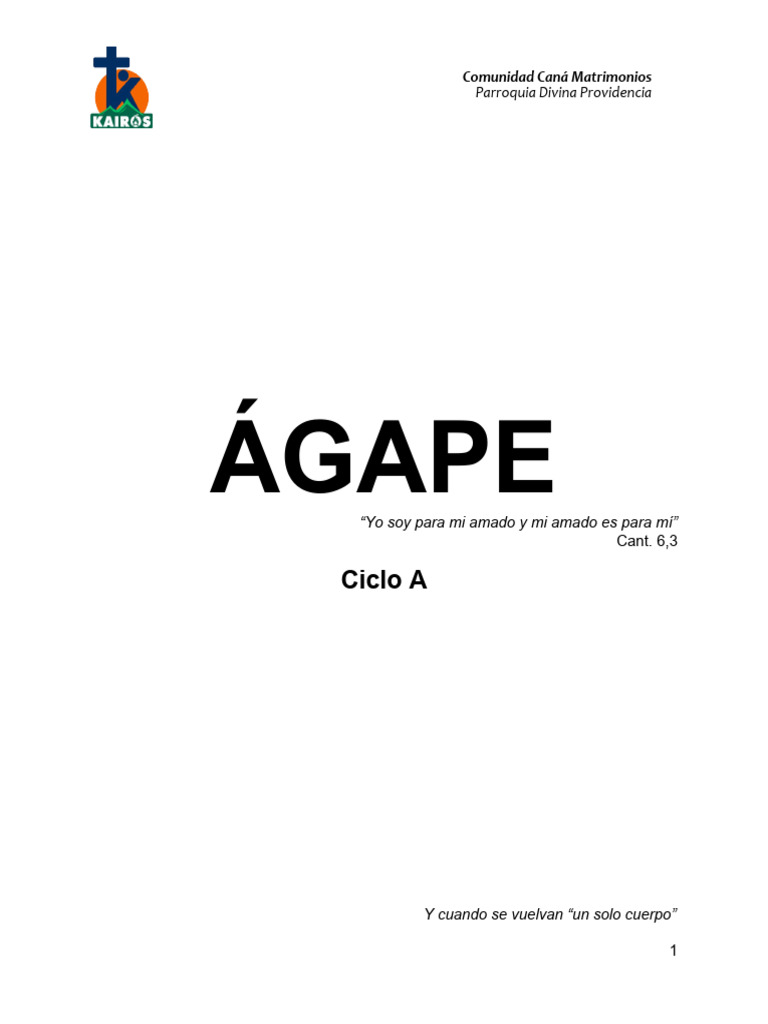 Ciclo A. ÁGAPE 1 | PDF | Amor | Oración