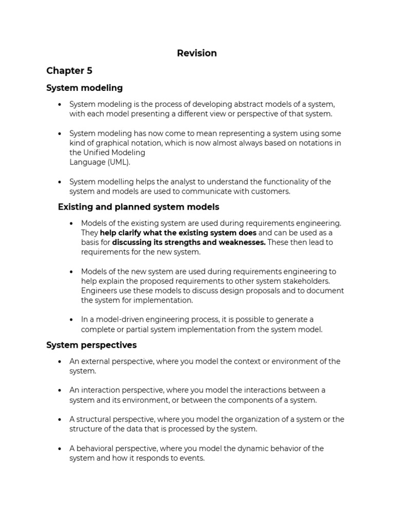 Chapter 5 Revision | PDF | Class (Computer Programming) | Use Case