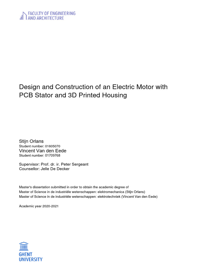 Design and Construction of An Electric Motor With PCB Stator | PDF ...