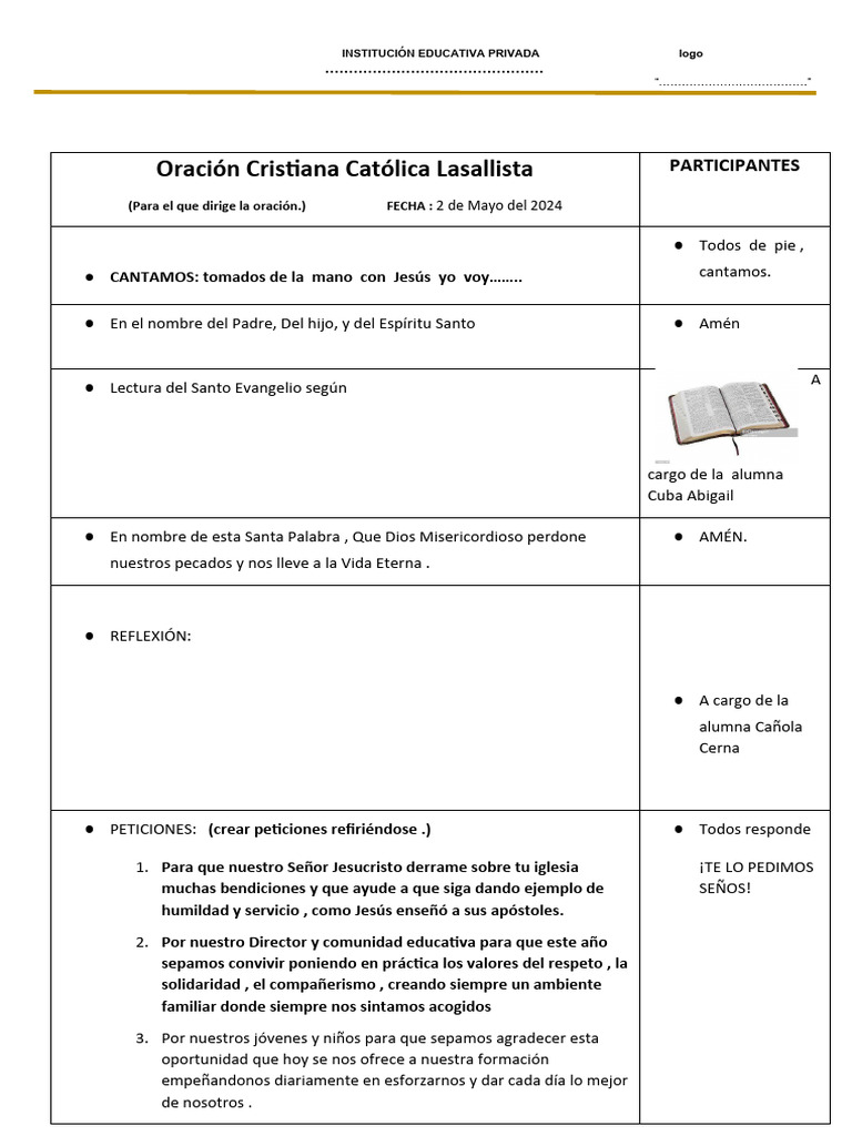 Paraliturgia de Oración y Reflexion de La Palabra | PDF | Oración | orador del Señor