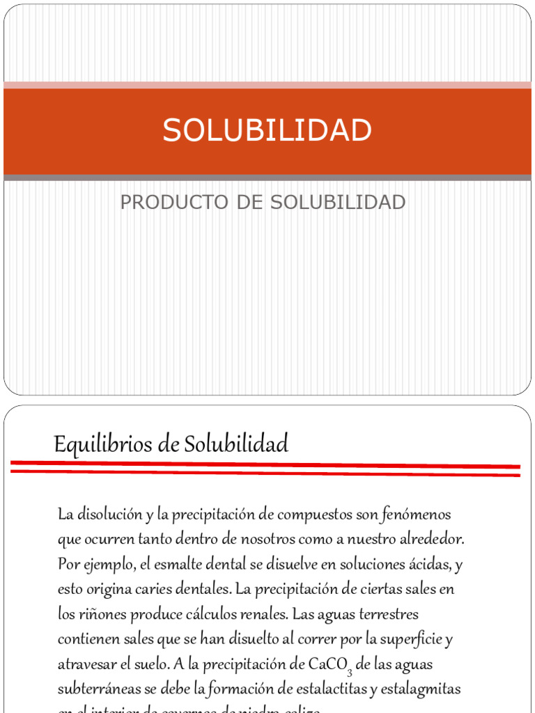 Unidad II Equilibrio de Solubilidad | PDF | Solubilidad | Concentración