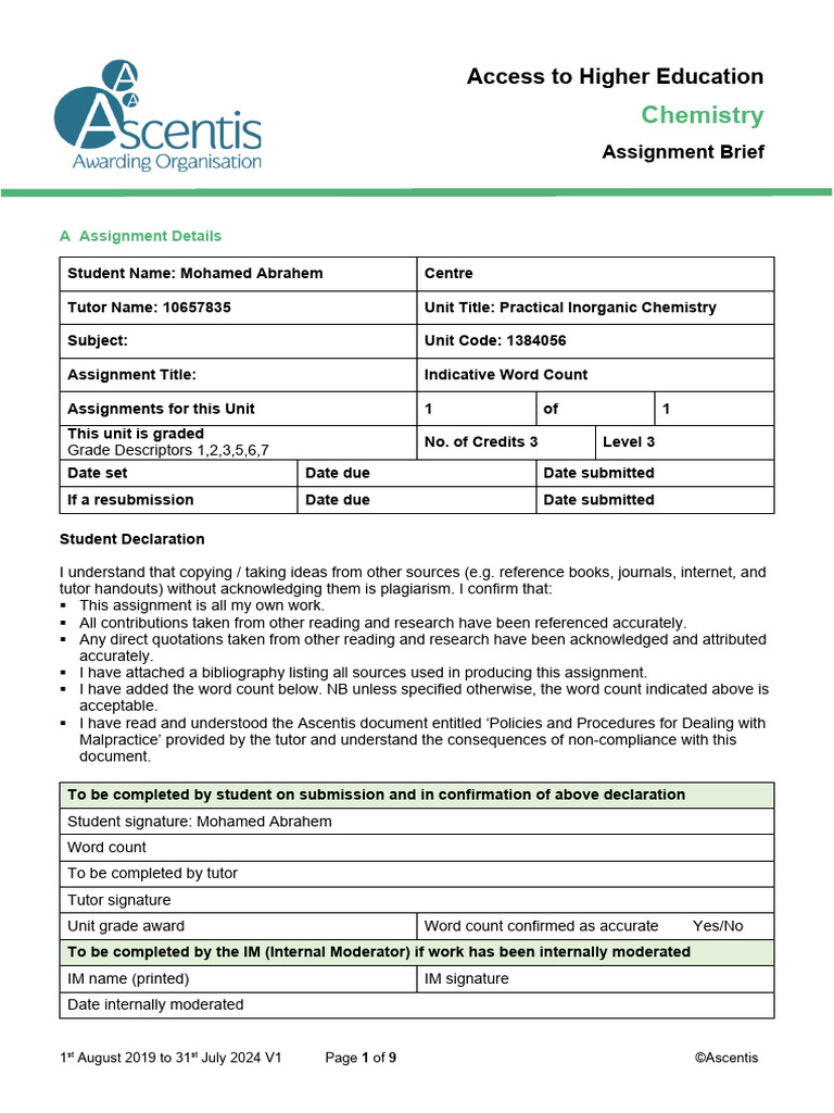 Practical Inorganic Chemistry Pdf Stoichiometry Titration