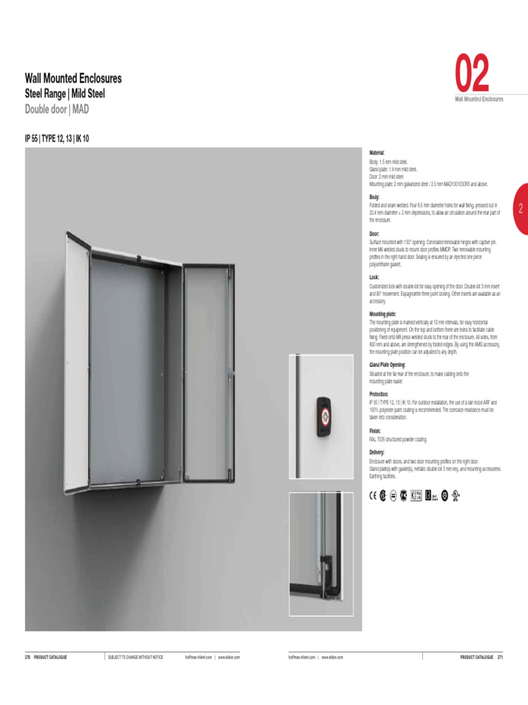 HOFFMAN Wall Mounted Enclosures MAD | PDF | Door | Wall
