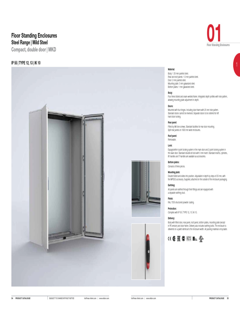 4. HOFFMAN Floor Standing Enclosures MKD | PDF | Door