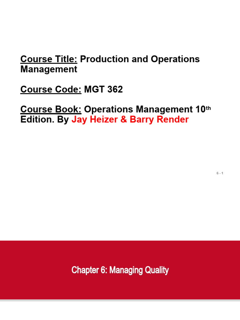 LECTURE 15 - Heizer - Om10 - ch06 | PDF | Lean Manufacturing | Inventory
