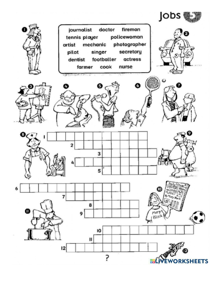 Crucigrama Trabajos 5 | PDF