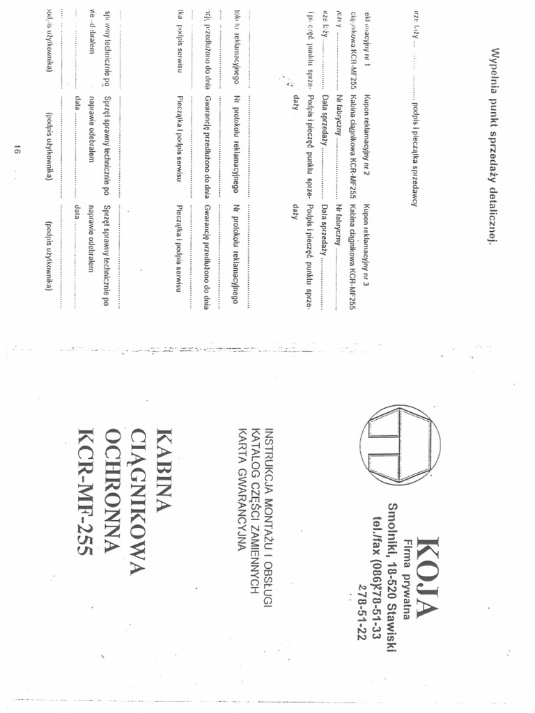 Instrukcja Obslugi MF 255 | PDF