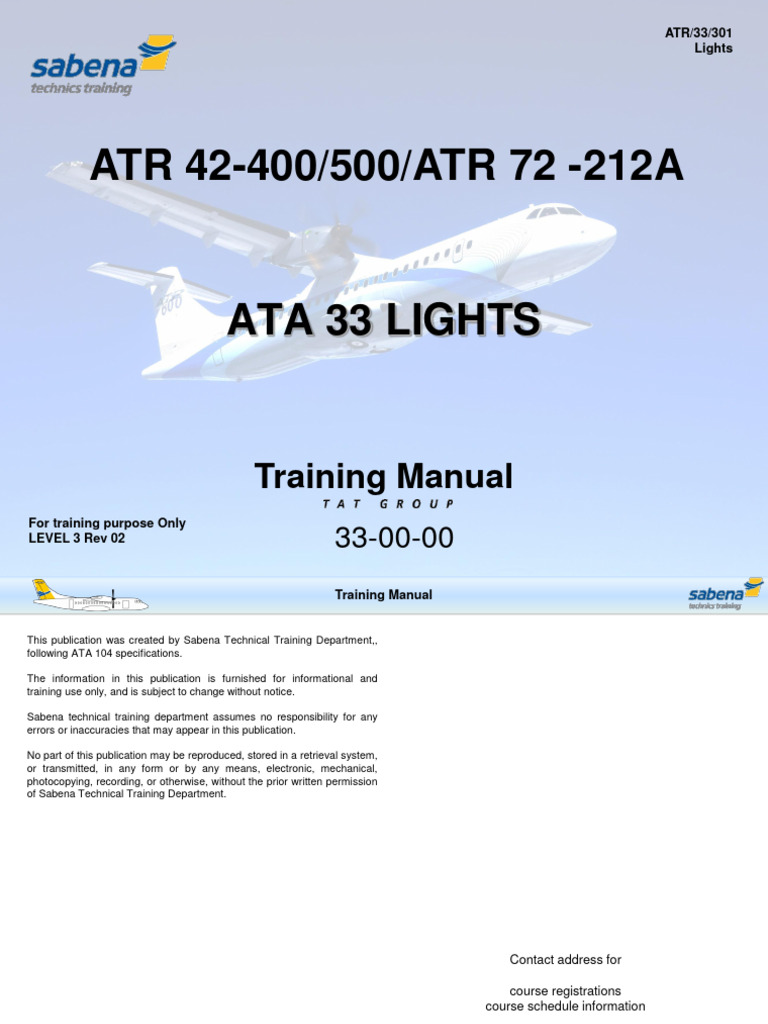 ATR Lighting System Training Manual | PDF | Lighting | Manual Transmission