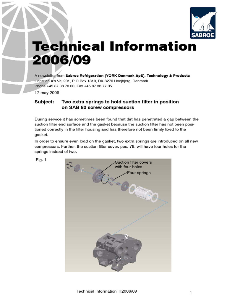 Duas Molas Extras para Segurar Filtro de Sucção Na Posição em SAB 80 ...