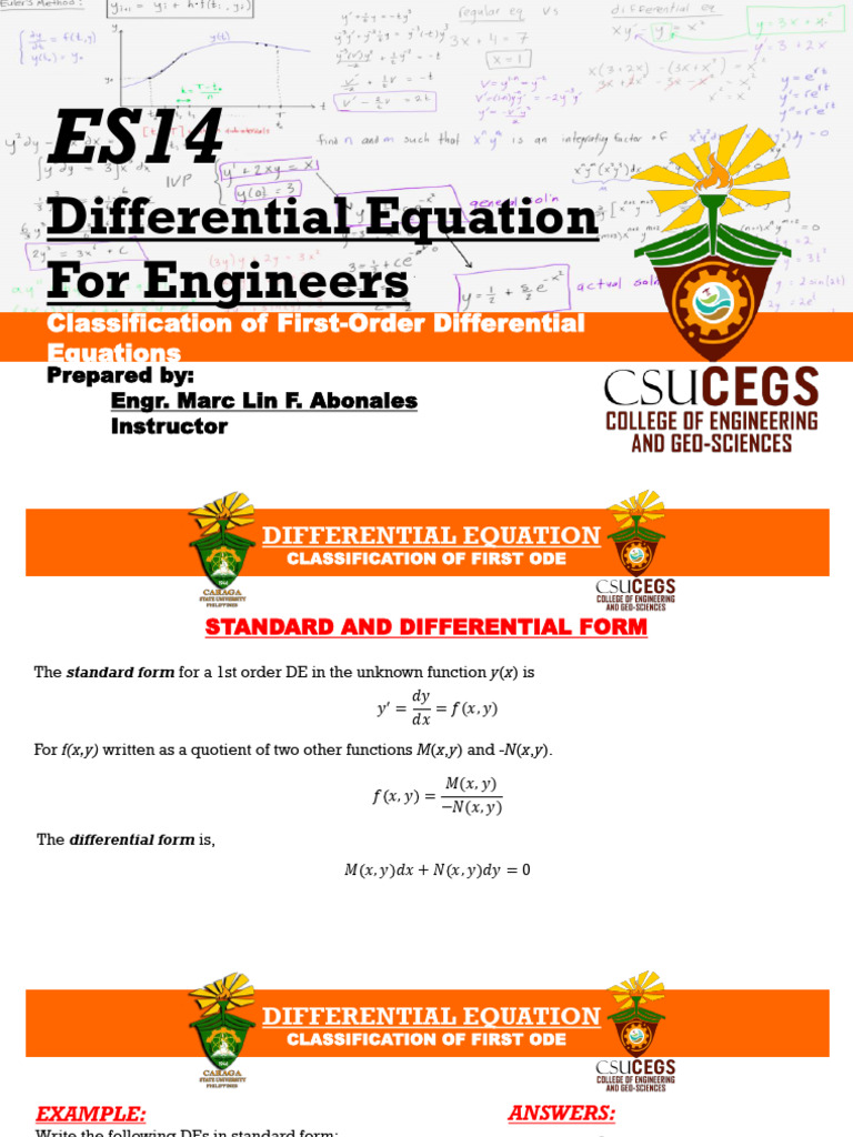 2 Classification Of Differential Equations Download Free Pdf Ordinary Differential Equation
