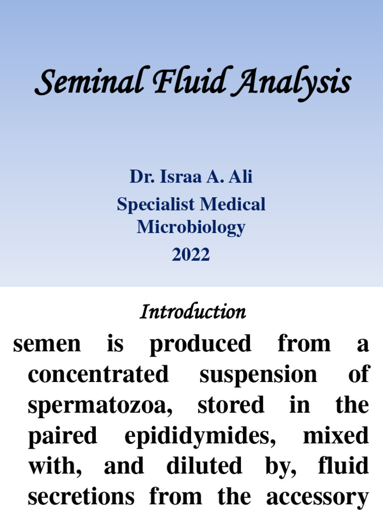 10-Seminal Fluid Analysis | PDF | Semen | Sexual Health