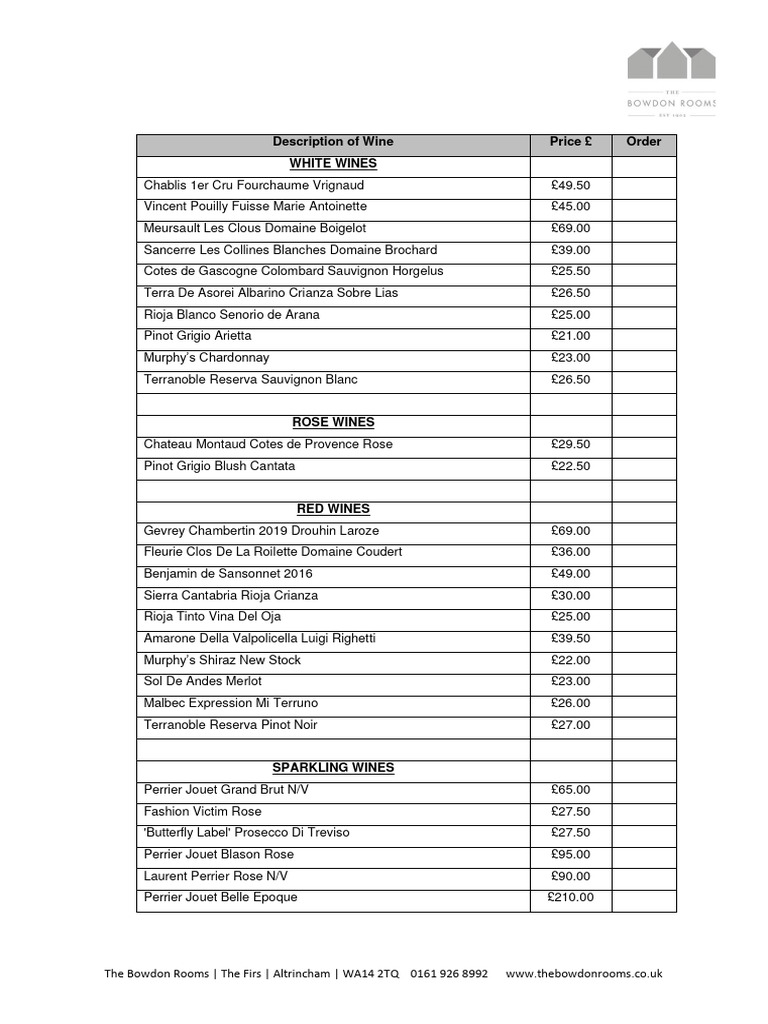 Wine Pre Order Form | Download Free PDF | Grape | Wine