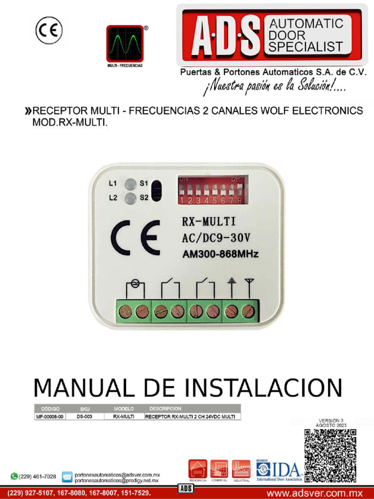 Receptor Multi - Frecuencias 2 Canales Wolf Electronic Mod - Rx-Multi | PDF