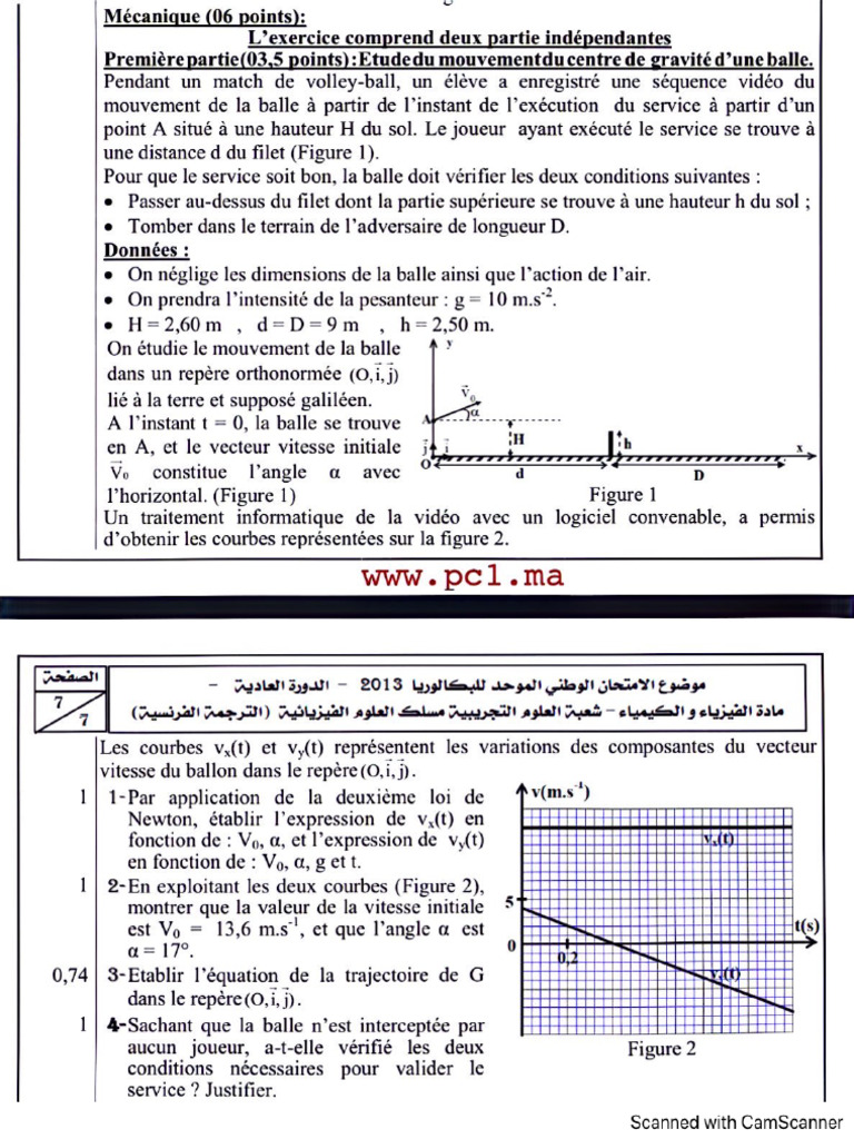 Chute Parabolique-Exo1 | PDF