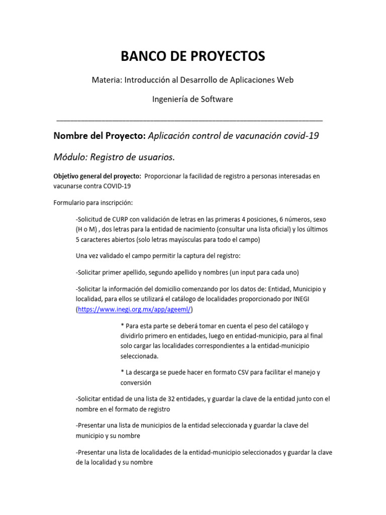 BANCO DE PROYECTOS@2021 | Descargar gratis PDF | Software de la aplicacion | Contraseña