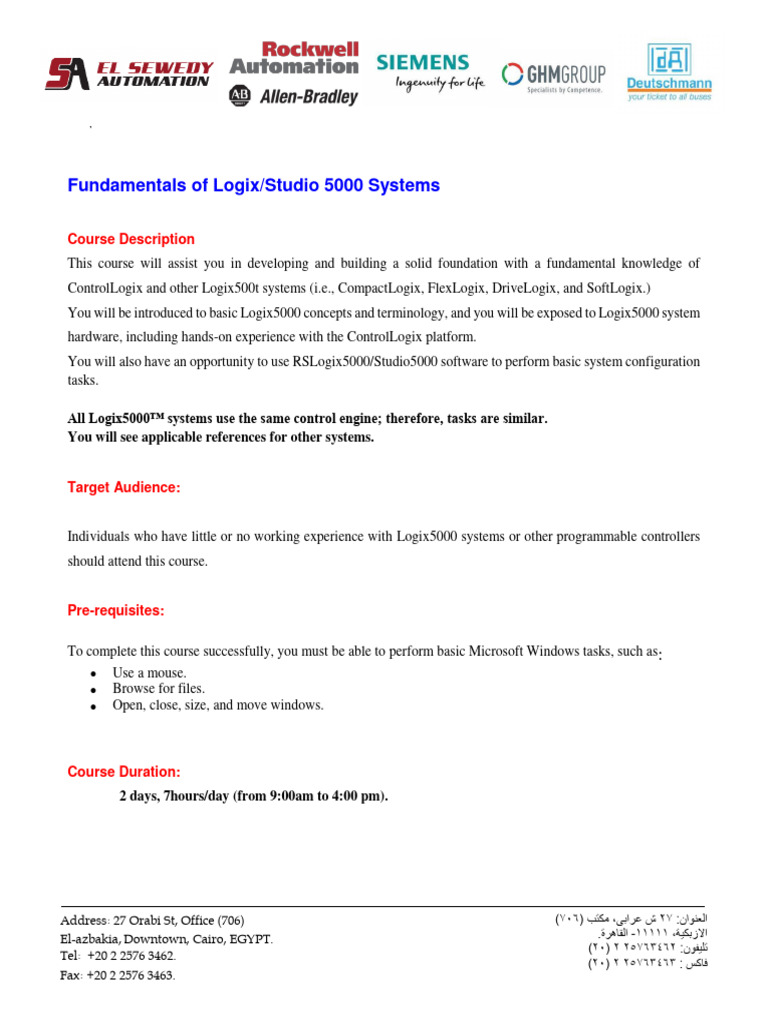 AB-1 Fundamentals of Logix - Studio 5000 Systems | PDF | Software | Programmable Logic Controller