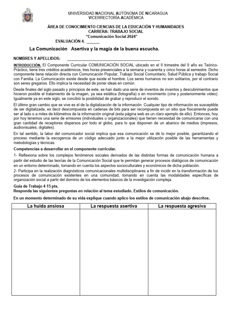 Tarea 4 C S Sabatino | PDF | Comunicación | Trabajo Social