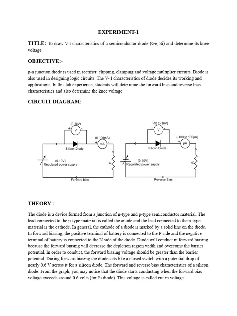 Applied Physics - Ii Lab Report | Download Free PDF | P–N Junction | Diode