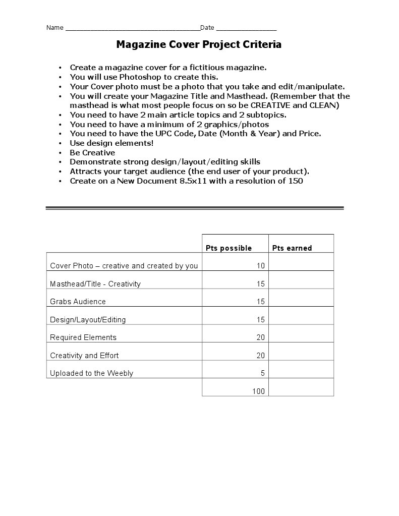 Magazine Cover Rubric | PDF | Business