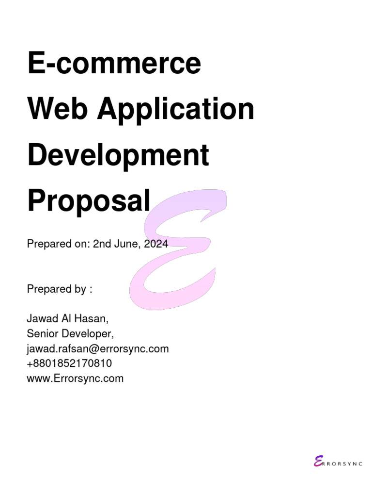 Proposal For Ecommerce Site | PDF | Web Development | E Commerce