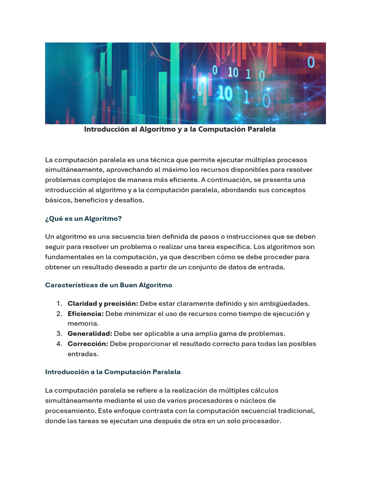 Introducción al Algoritmo y a la Computación Paralela | PDF | Computación paralela | Algoritmos