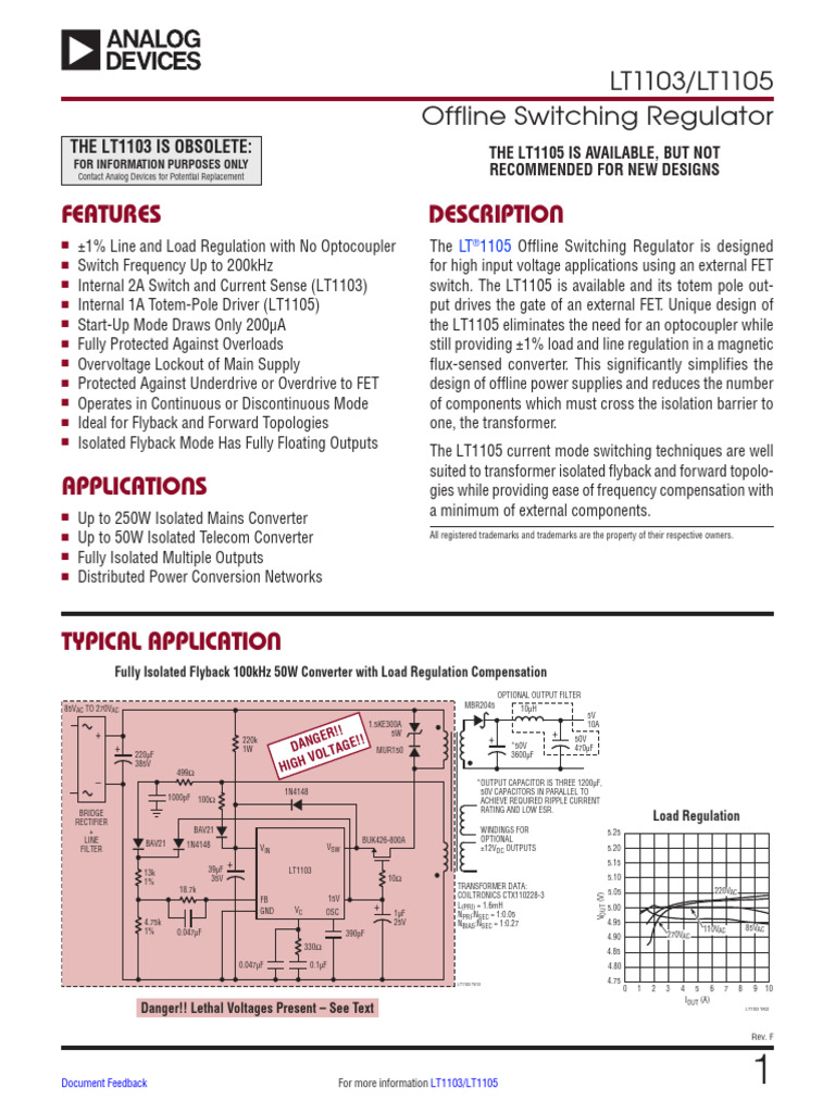 lt1103 1105 | PDF | Transformer | Electronic Engineering