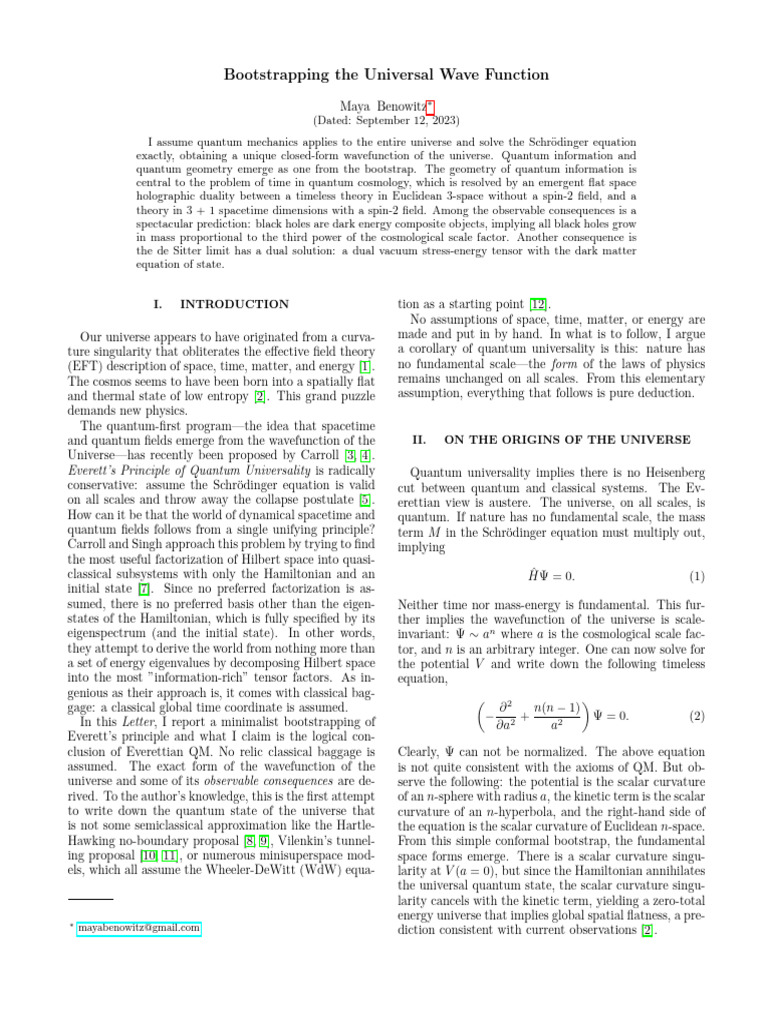 Everettian Conformal Bootstrap PRL | PDF | Wave Function | Hamiltonian (Quantum Mechanics)