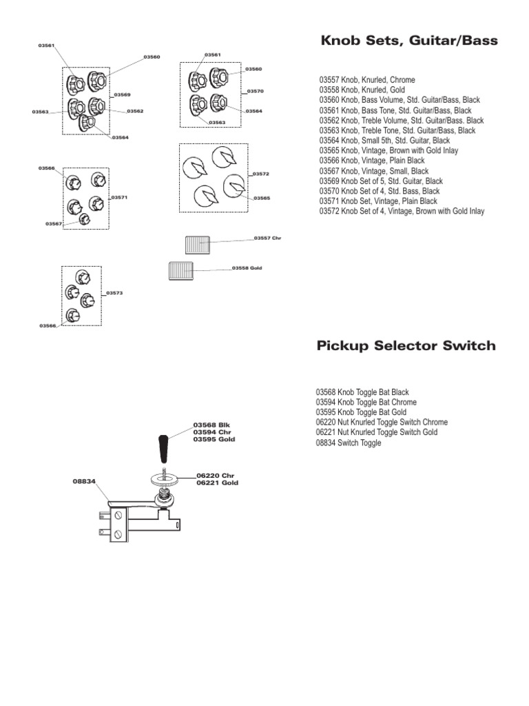 Rickenbacker Knobs and Toggle | PDF | Guitars | Bass Guitar