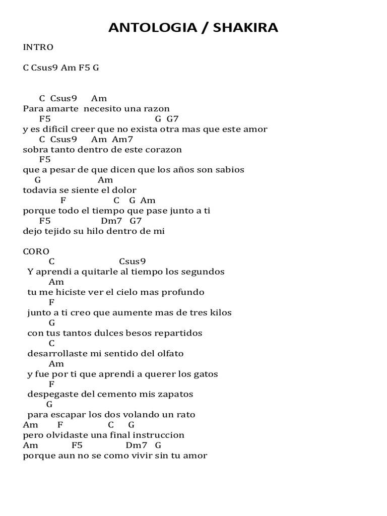 Antologia: Shakira | PDF
