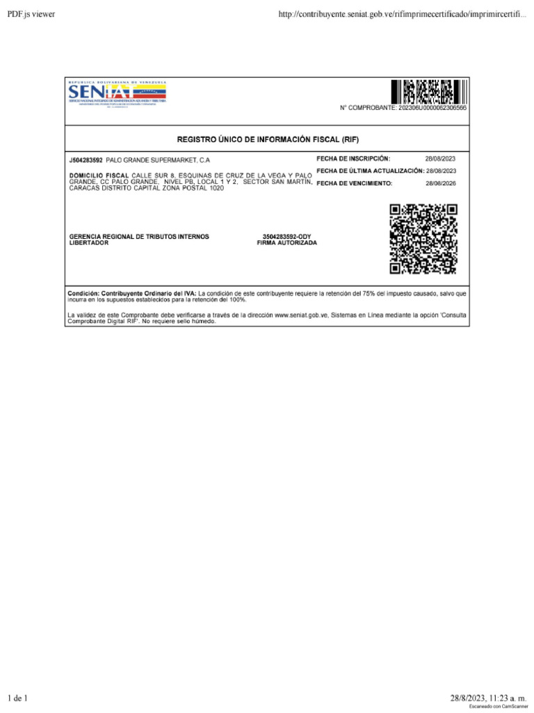 Rif Palo Grande Supermarket | PDF