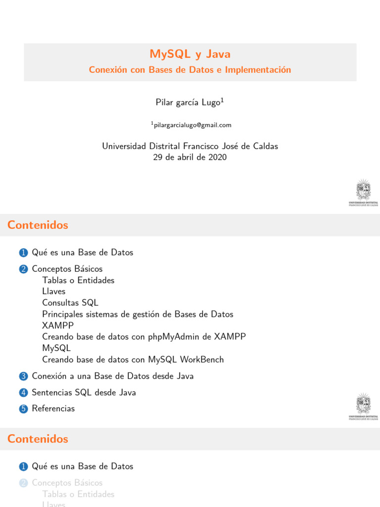 MySQL y Java Conexion Con Bases de Datos | PDF | Mi sql | SQL